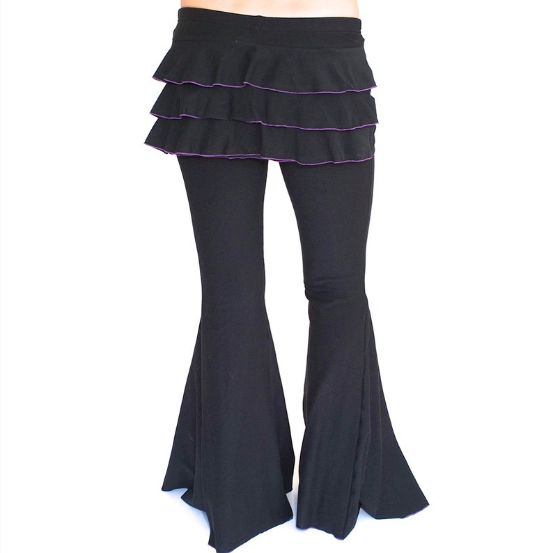 Womens Flare Dance Pants, Ruffle Skirt, Bustle Design - Etsy