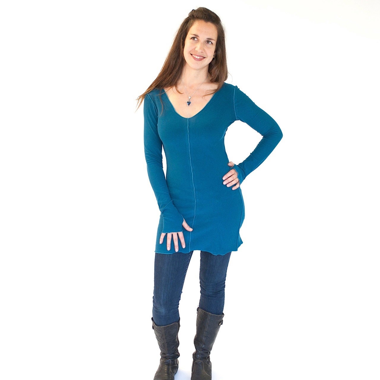 Yoga Thumbhole Tunic Top Dancewear THUMBELINA TUNIC Womens - Etsy