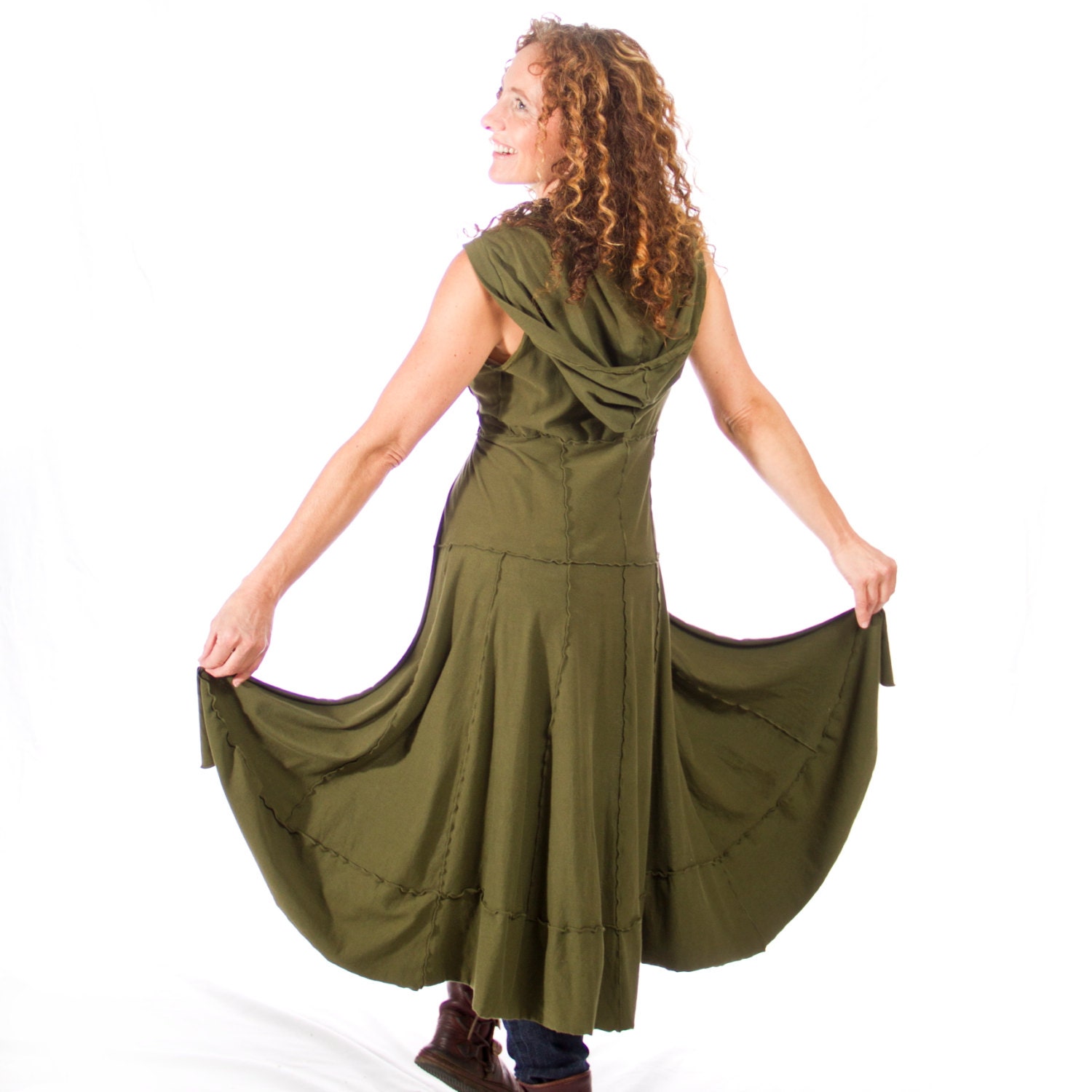 Long Corset Front Vest/jacket With Hood JEDI VEST Dance Wear ...