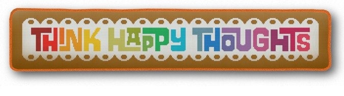 Think Happy Thoughts Cross Stitch Kit | Etsy