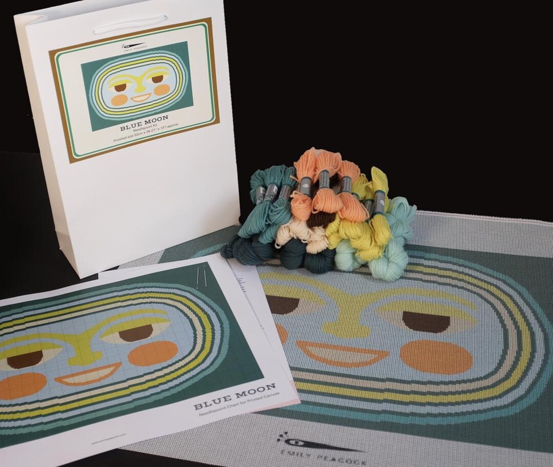Blue Moon Needlepoint Kit - Etsy