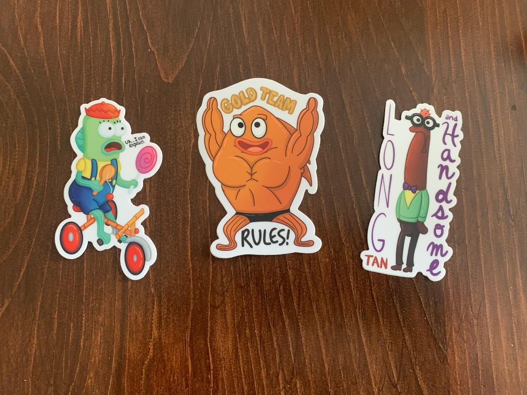 Spongebob Background Fish Fan Art Stickers - 3-pack - Etsy