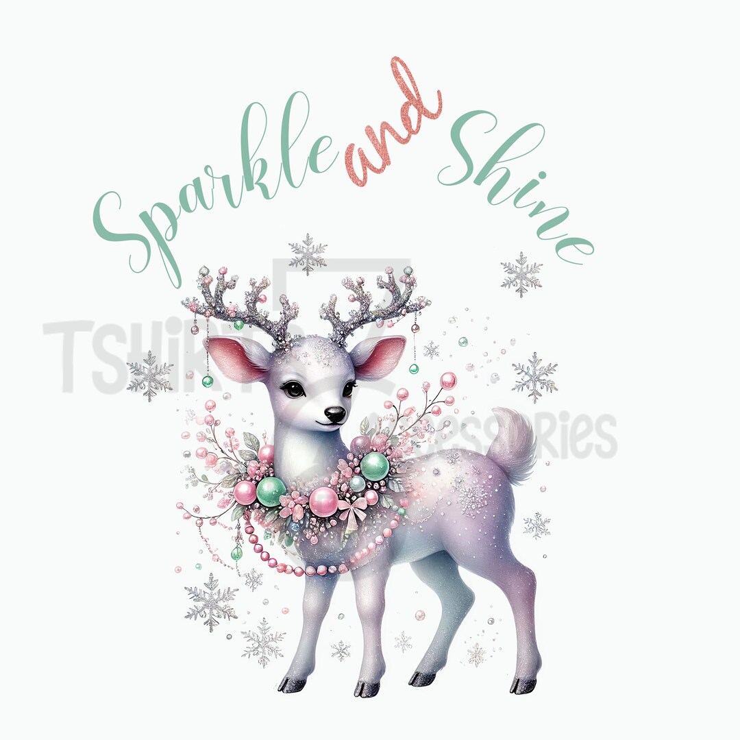 Glitter Reindeer PNG, Sparkle & Shine Christmas Design (digital ...
