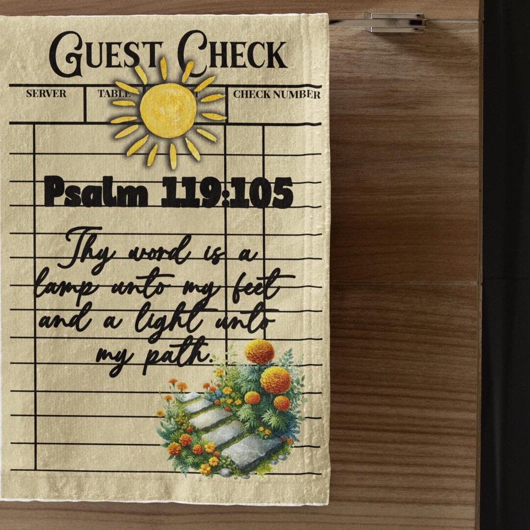 Psalm 119:105 Guest Check Art, Bible Verse Print (PNG Digital Download ...