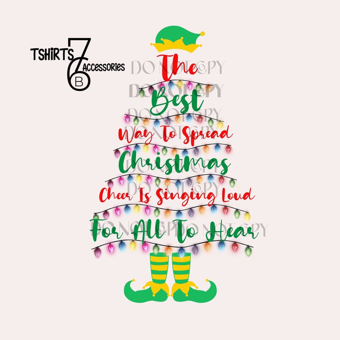 Christmas Cheer Elf Tree PNG, T-shirt Sublimation Design (digital ...