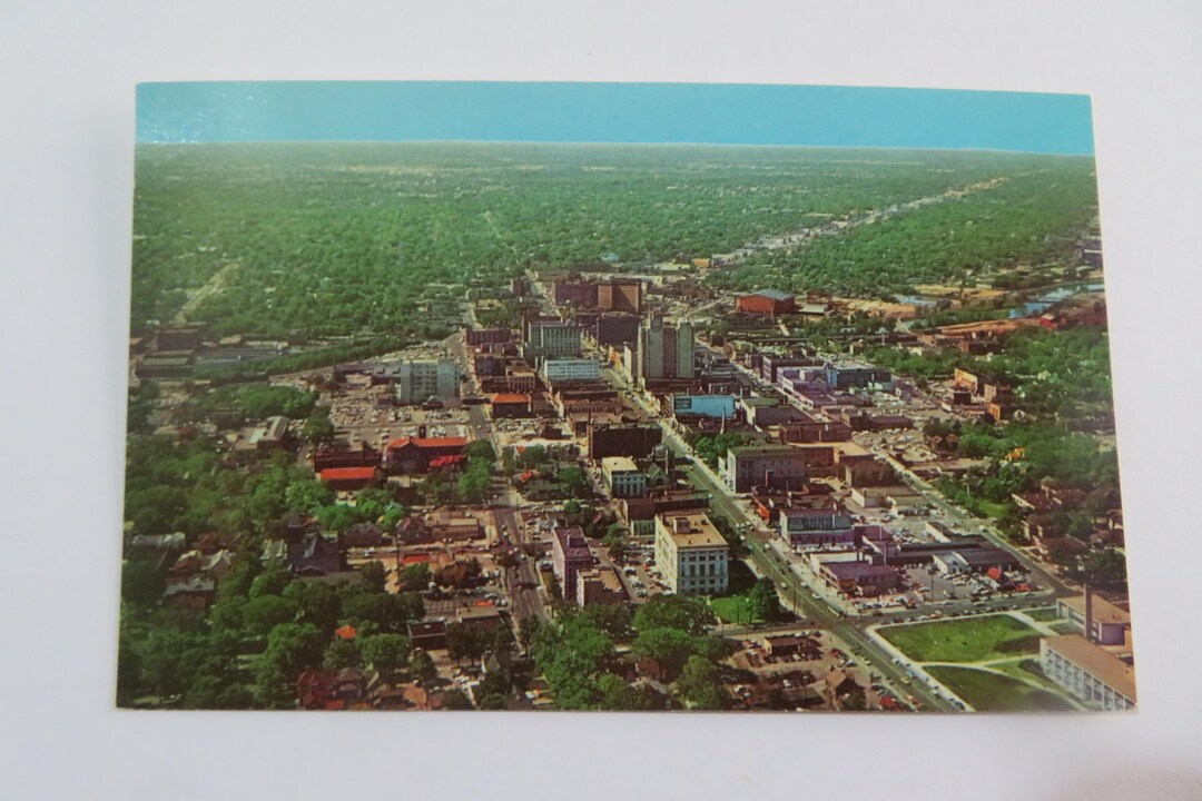 Michigan, Flint: Aerial View of Downtown Flint Vintage Postcard - Etsy