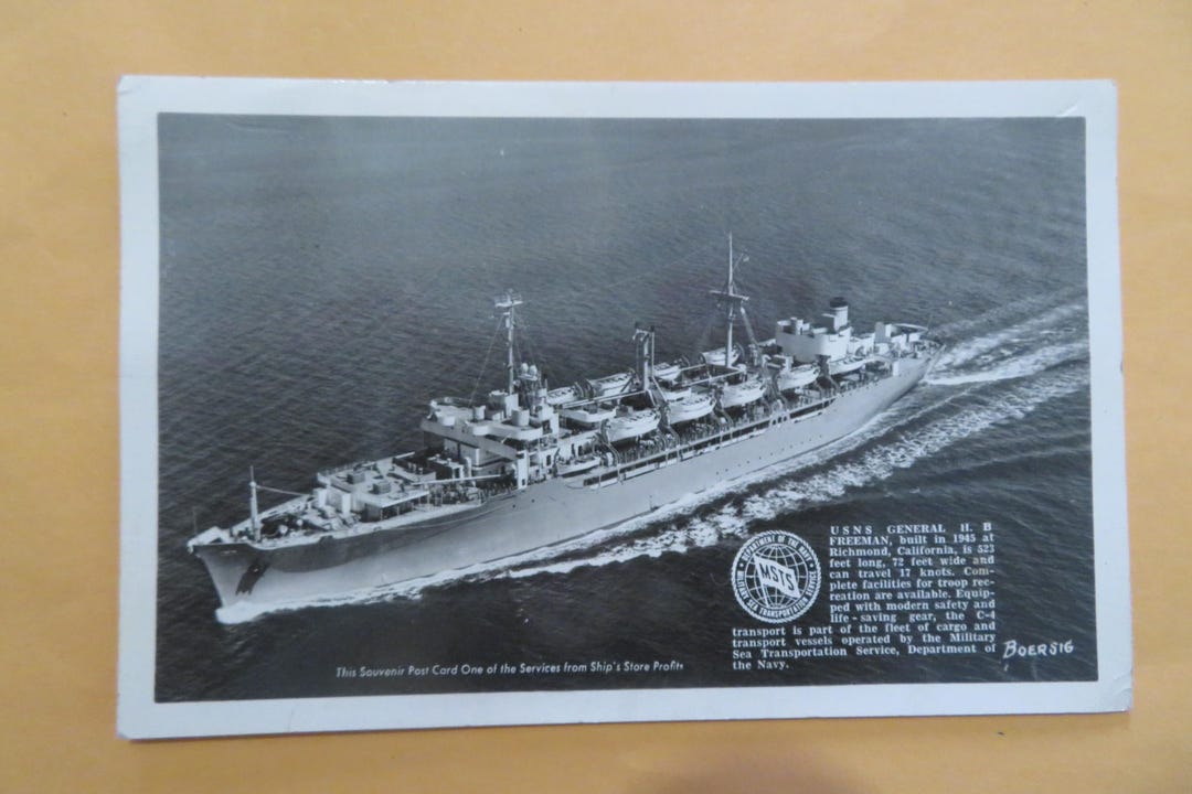 USNS General H.B. FREEMAN Naval Ship, 1943 Vintage RPPC Postcard - Etsy