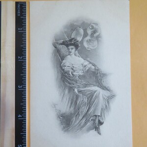 Victorian Elegant Lady Sketch Vintage Postcard / Early 1900s - Etsy