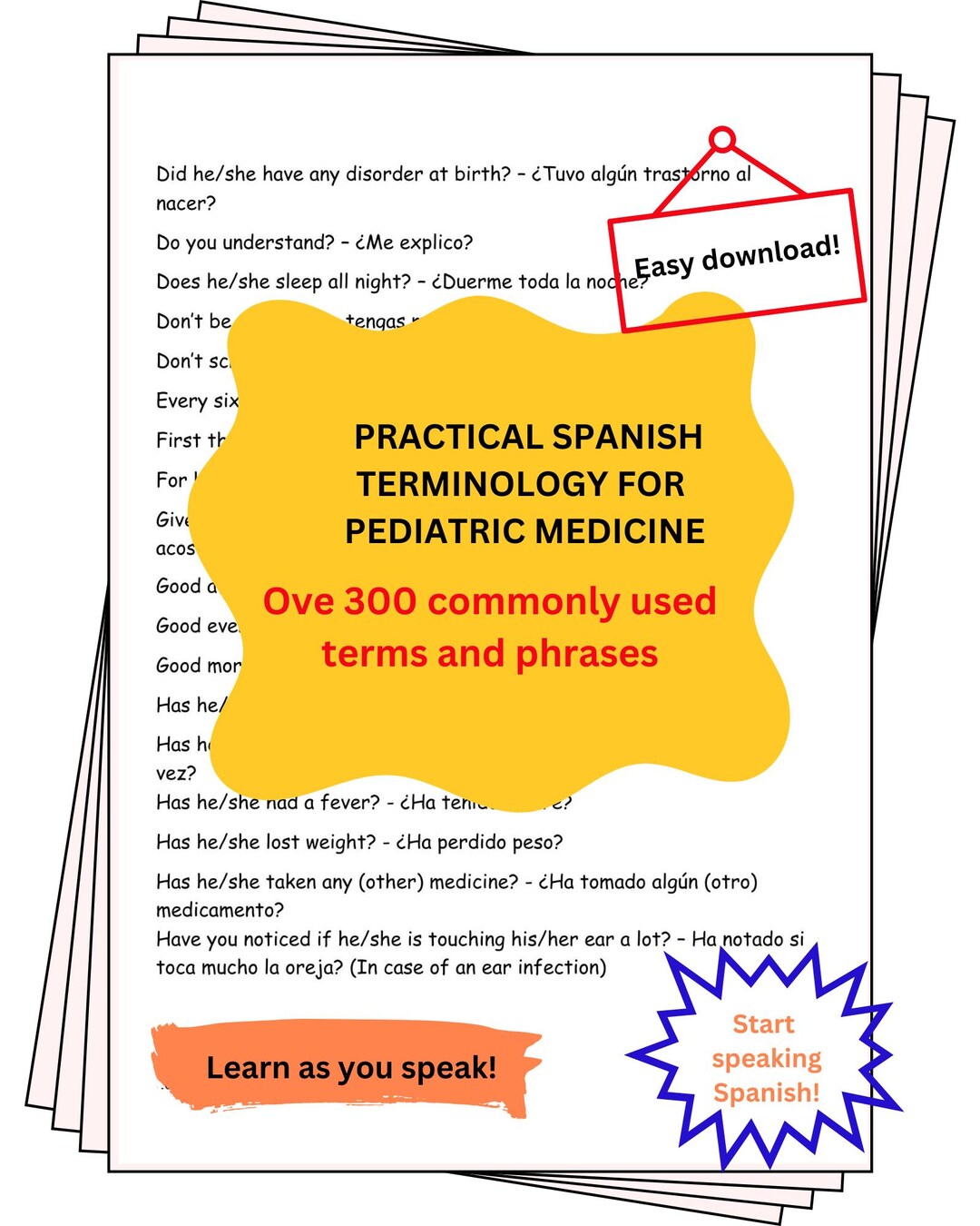 Practical Spanish Terminology for Pediatric Medicine - Over 350 ...