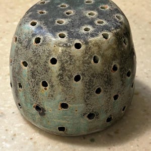 Handmade Ceramic Garden Lantern Night Light Luminary Solar Tealight ...