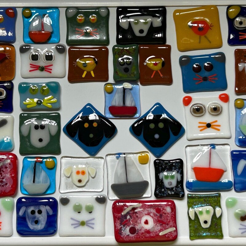 Fused Glass Magnets - Etsy