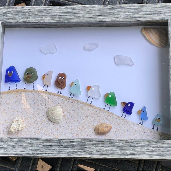 Sea Glass Bird Art - Etsy