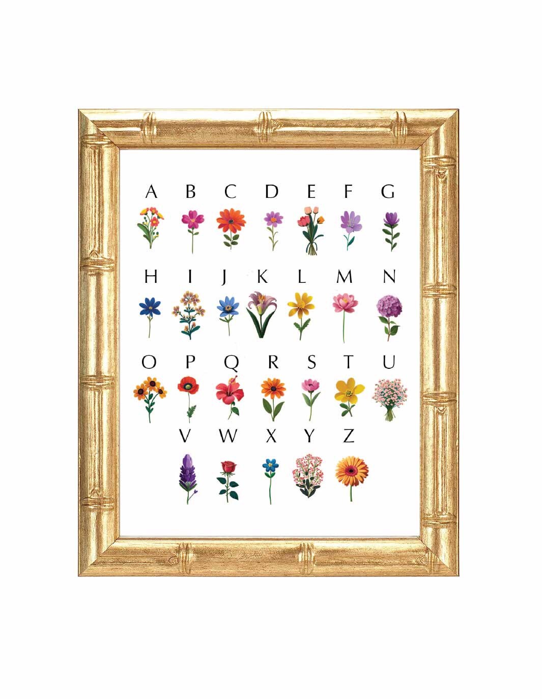 Floral Alphabet Poster-digital Print - Etsy