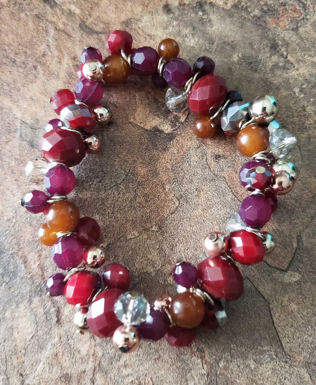 Bead Cluster Bracelet, Crystal Clusters , Chunky Bracelet, Boho ...