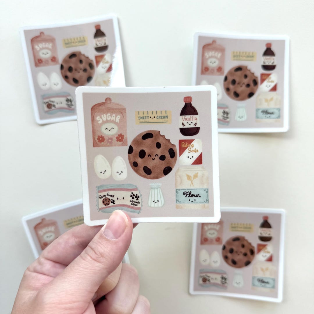 Chocolate Chip Cookie Sticker | Cookie Sticker | Cute Food Sticker ...