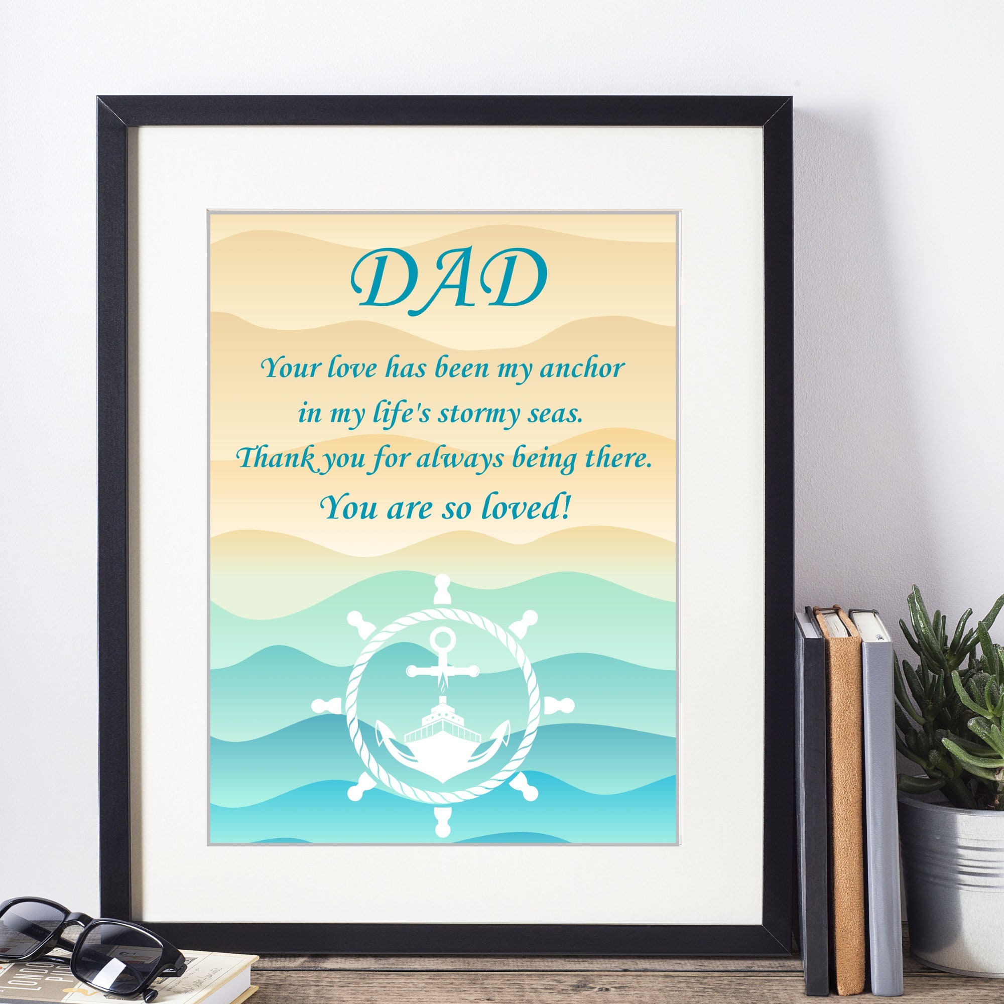 Father's Day Printable Art, Happy Father's Day, Printable Gift for Dad ...