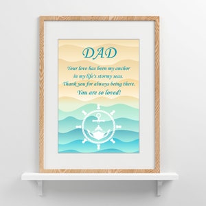 Father's Day Printable Art, Happy Father's Day, Printable Gift for Dad ...