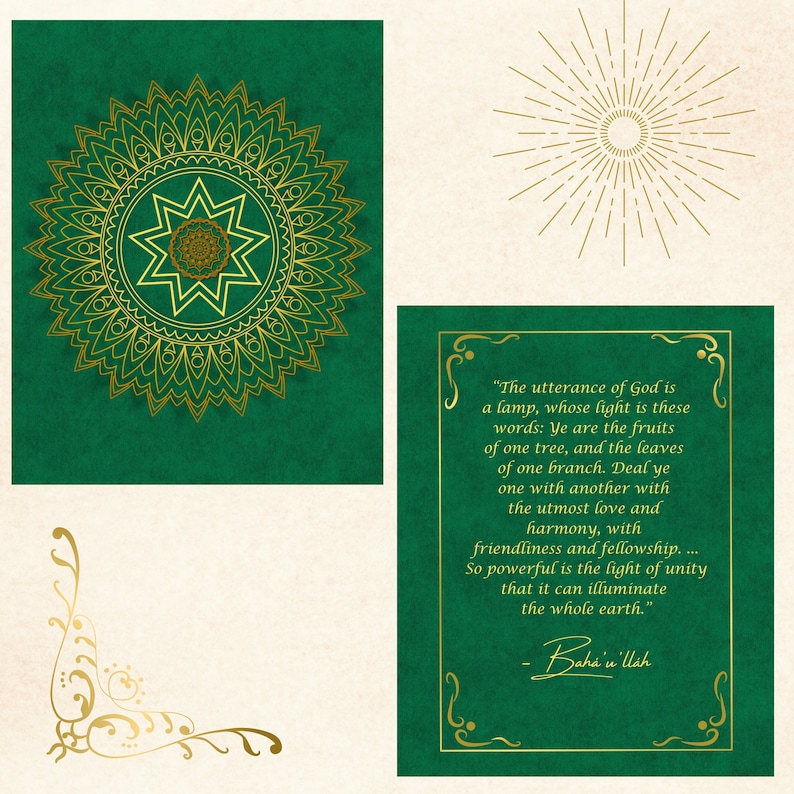 Baha'i-inspired Art, Unity in Diversity, Spiritual Wall Art, Oneness of ...