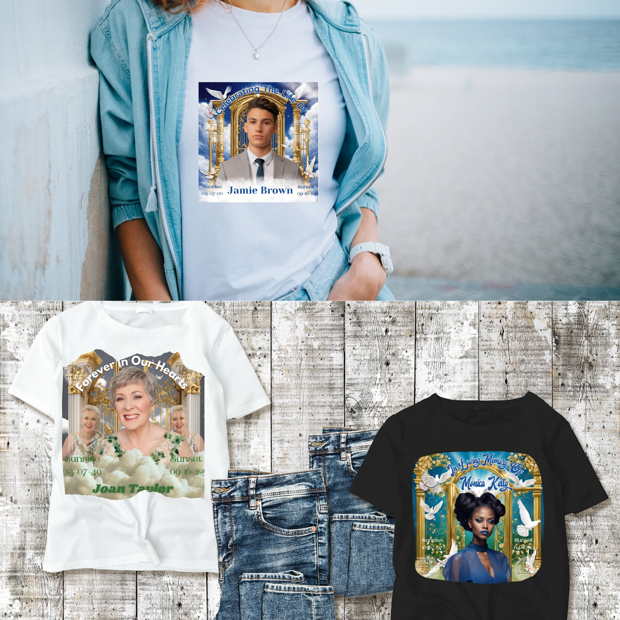 Editable Memorial Design Bundle, T-shirt Design, Funeral Design, Rest ...