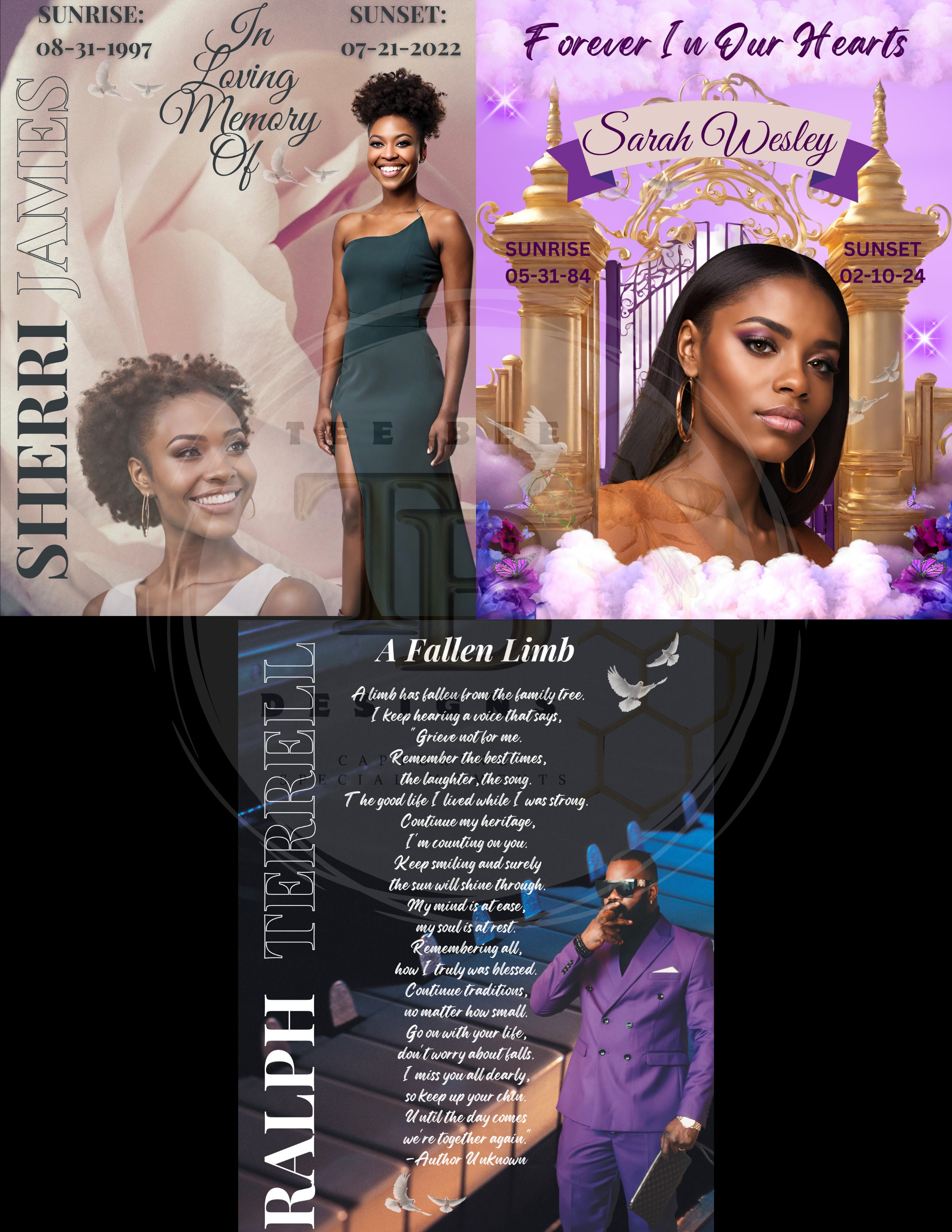 Editable Memorial Designs, Memorial Insert Card, Funeral Design, Rest ...