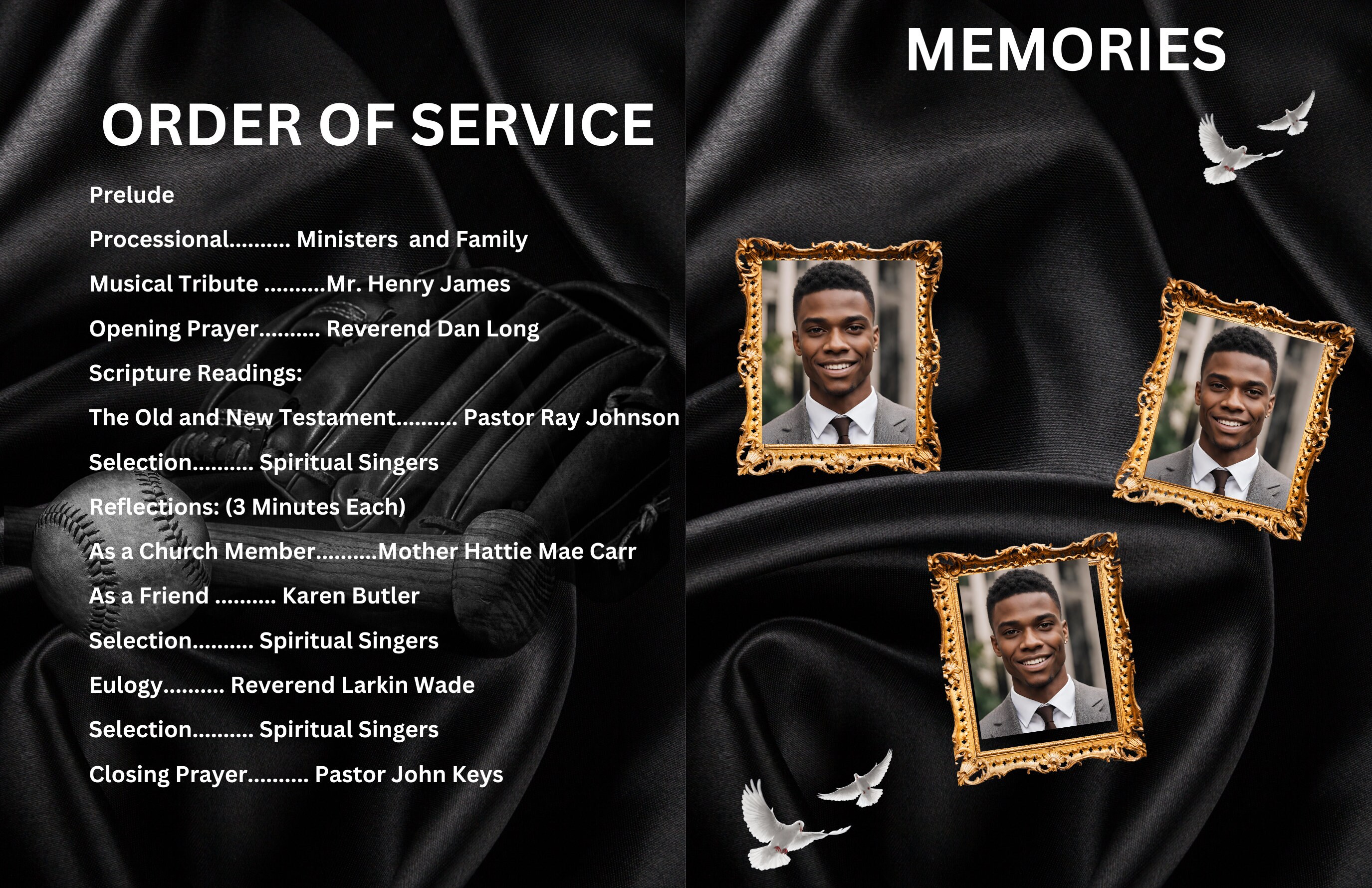 17 X 11 (8 Pages) Editable Obituary Template Using Canva, Funeral ...