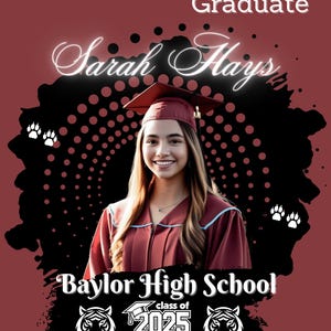 Editable Graduation Designs, Grad 2025 Canva Templates, 2025 Graduation ...