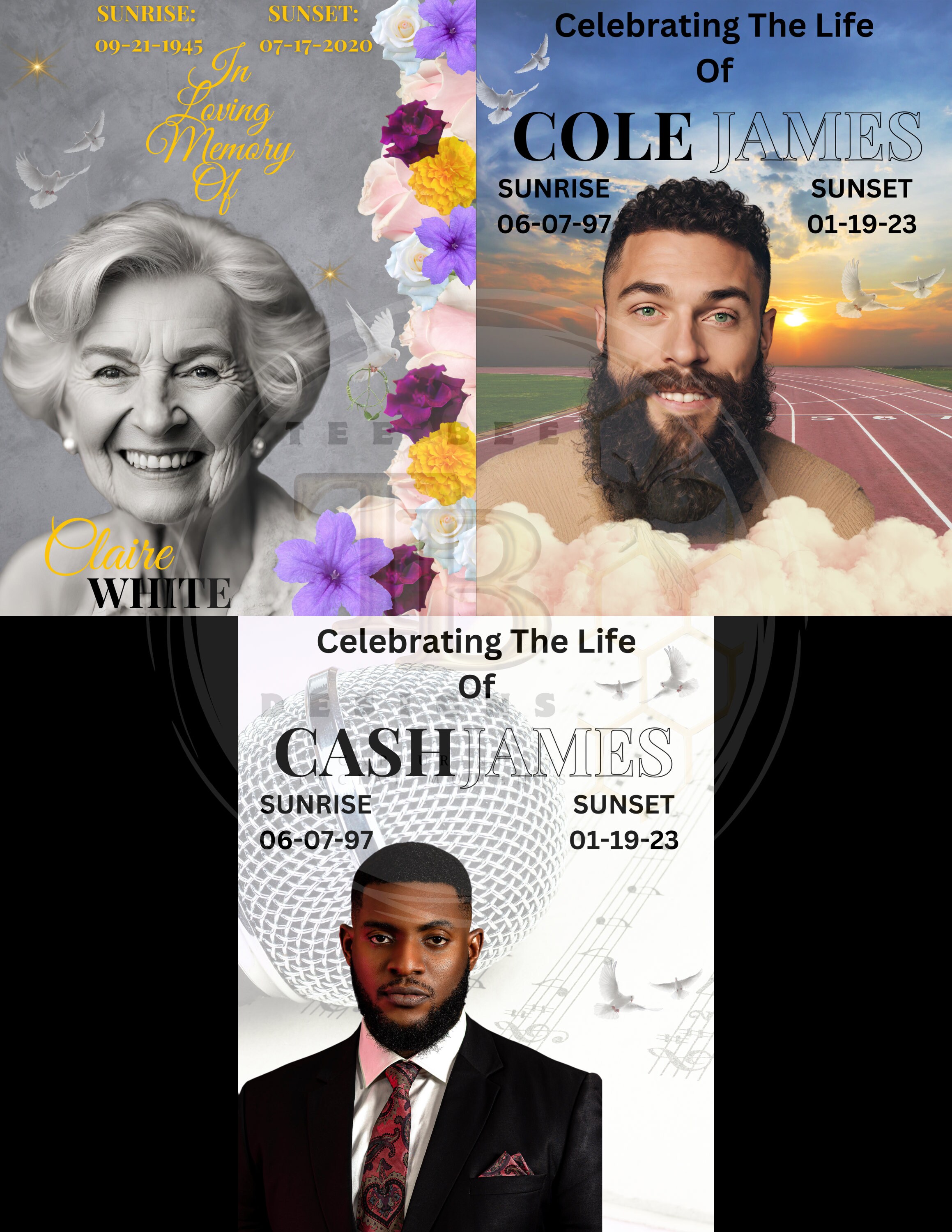 Editable Memorial Designs, Memorial Insert Card, Funeral Design, Rest ...