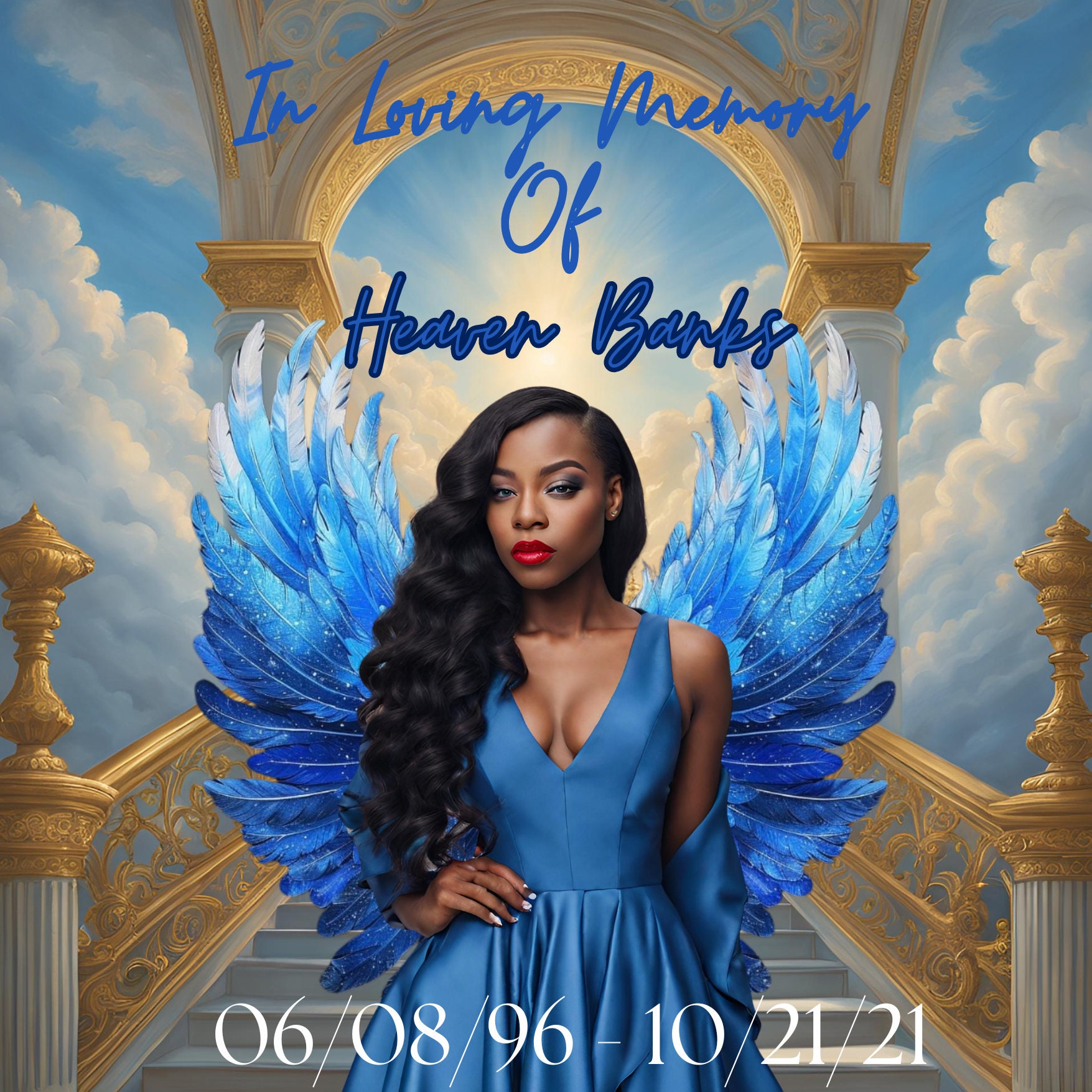 Editable Heaven Memorial Templates, Canva Editable, T-shirt Design ...