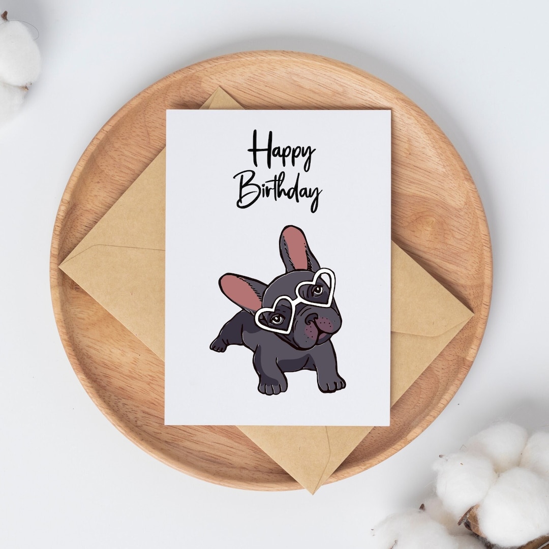 French Bulldog Birthday Card, Cute Frenchie Card, Frenchie Mom Card ...