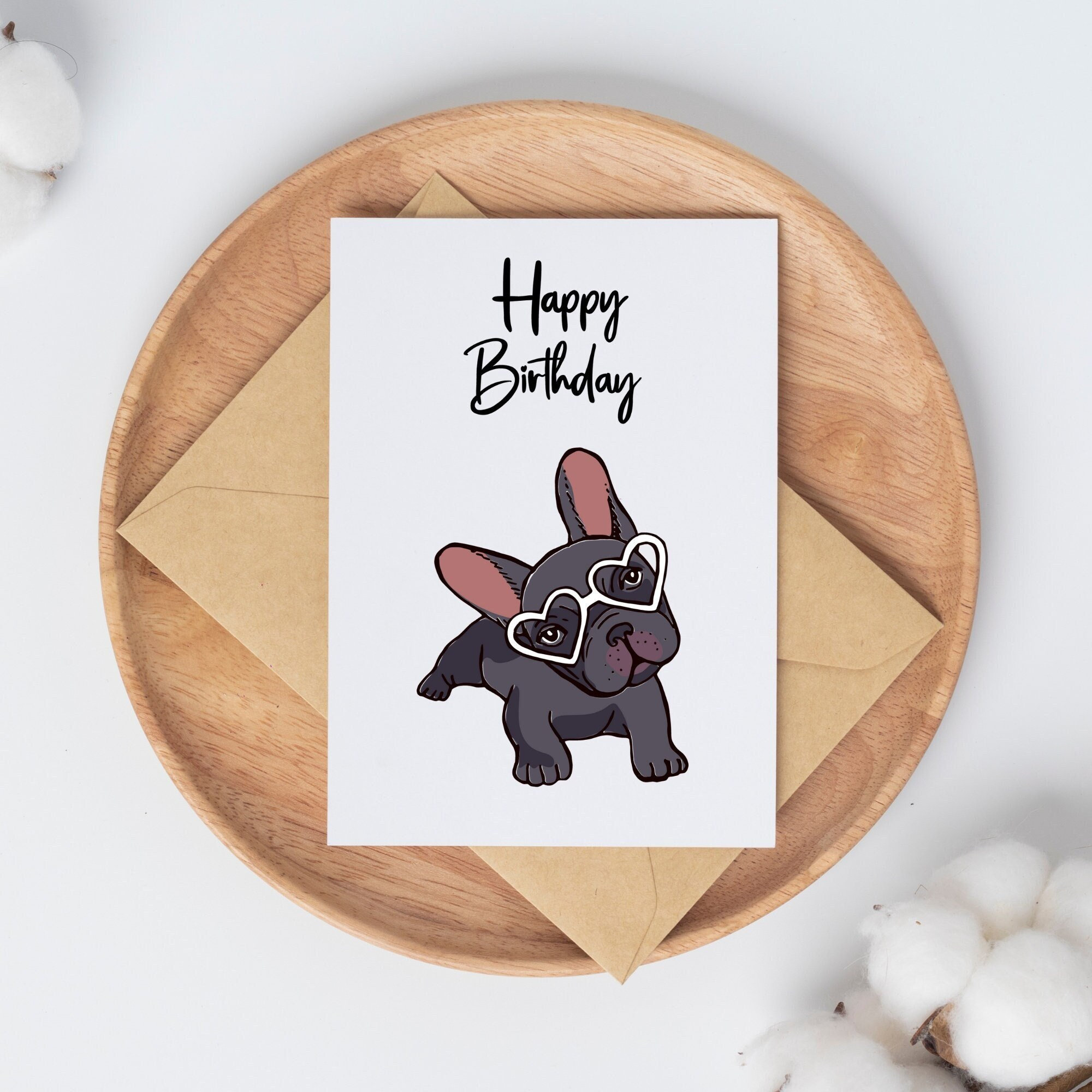French Bulldog Birthday Card, Cute Frenchie Card, Frenchie Mom Card ...
