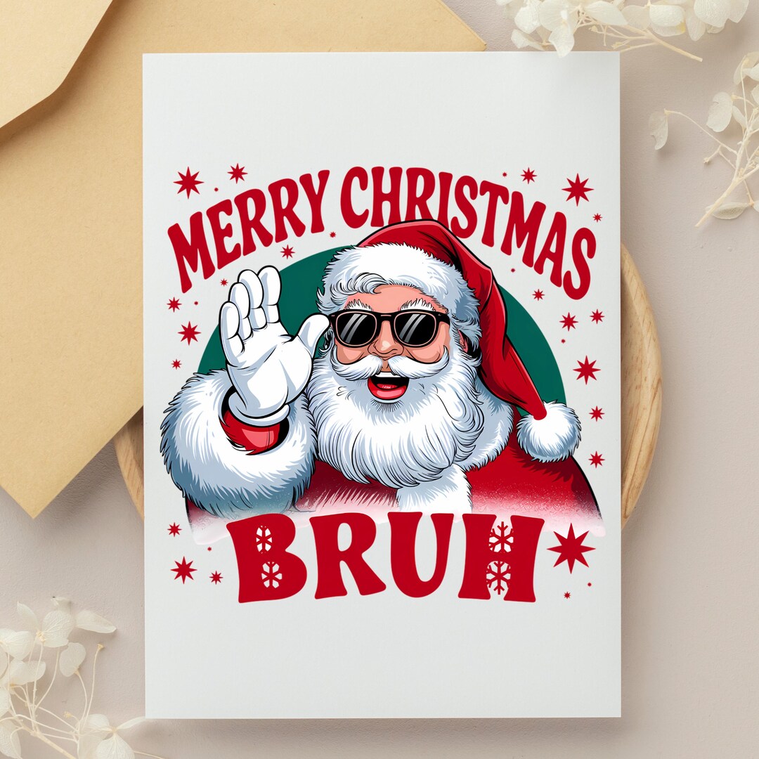 Merry Christmas Bruh, Christmas Card for Teens, Funny Christmas Card ...