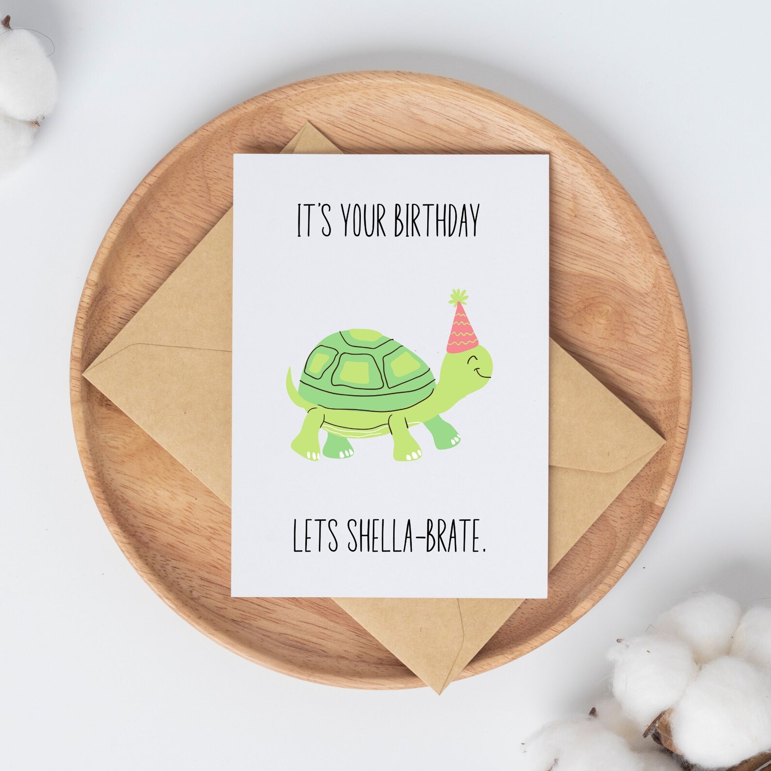 Turtle Birthday Card, Lets Shellabrate, Cute Turtle Card, Turtle Lover ...