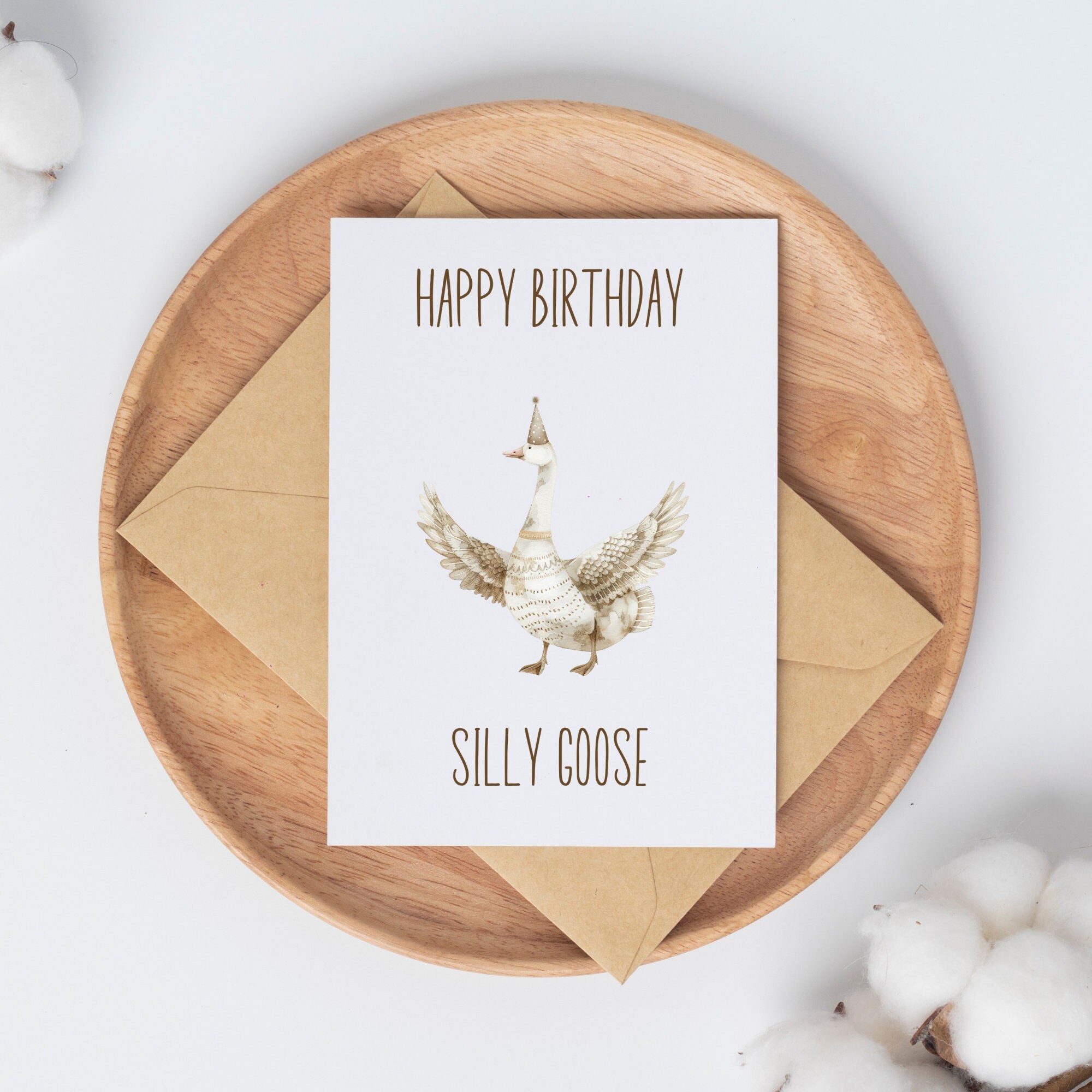 Silly Goose Birthday Card, Funny Goose Birthday Card, Card for Funny ...