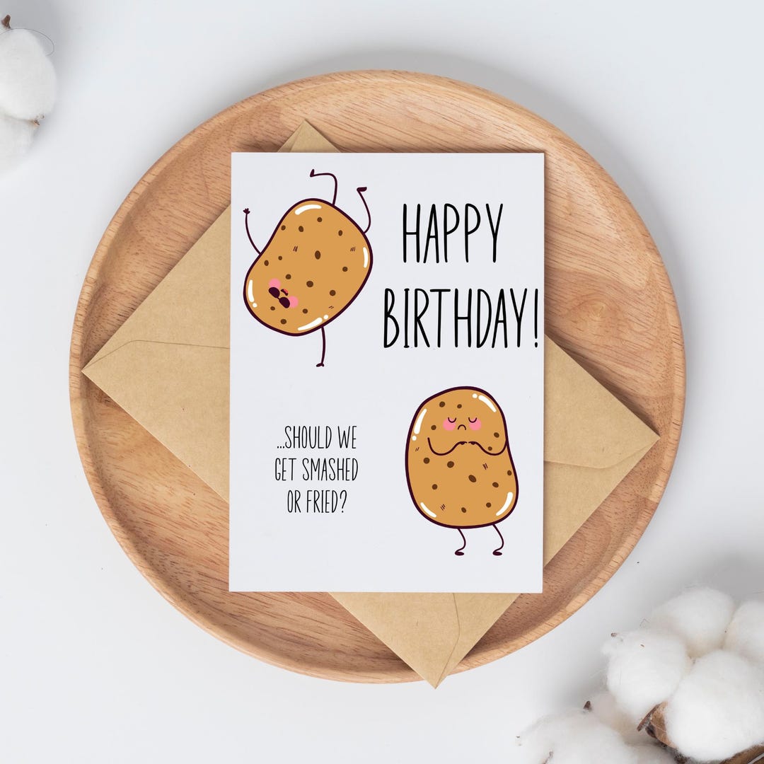 Funny Potato Birthday Card, Card for Foodie Friend, Silly Birthday Card ...