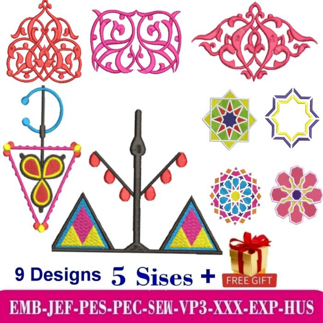 Charming Amazigh Traditional Geometric Embroidery 9 Designs Beautiful ...