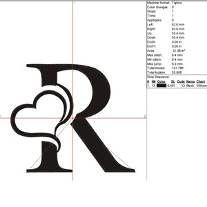 Heart Monogram Alphabet: Letters A to Z for Machine Embroidery, Adorned ...