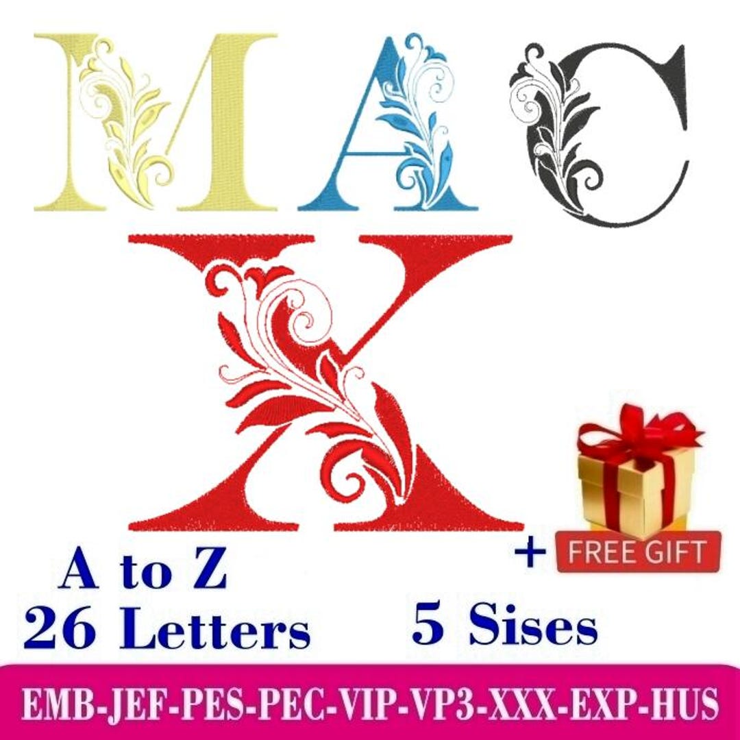 Charming Monogrammed Alphabet: 26 Letters From A to Z for Machine ...