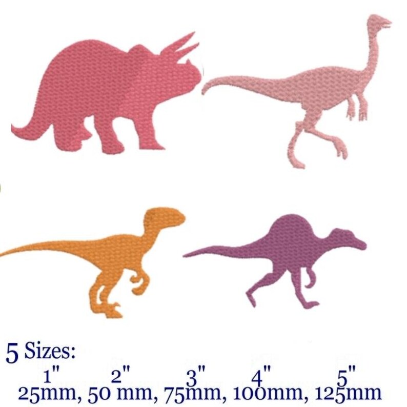 Dinosaur Silhouette Embroidery Designs 18 Pattern Deno Children's ...