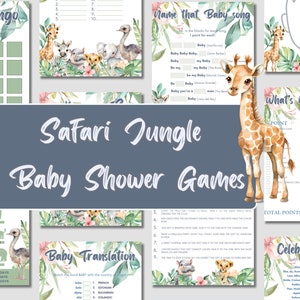Safari Jungle Shower Printable Game, Baby Shower Safari, Cute Safari ...