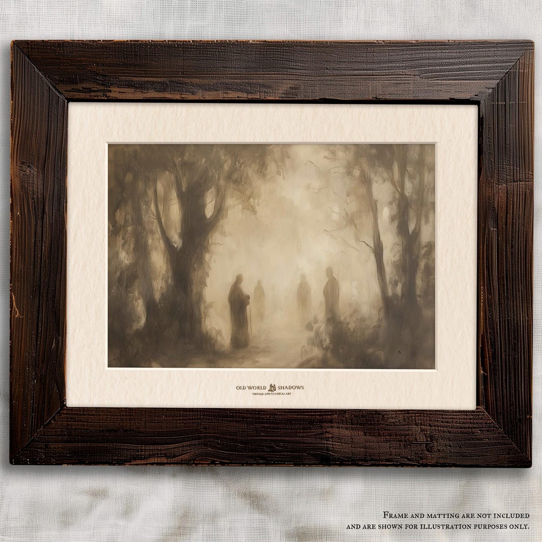 Vintage Art of Monks in a Forest - Fine Art Print for Gothic Decor - Etsy