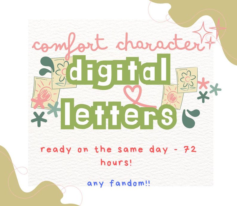 Custom Digital Letter From Your Comfort Character - Etsy