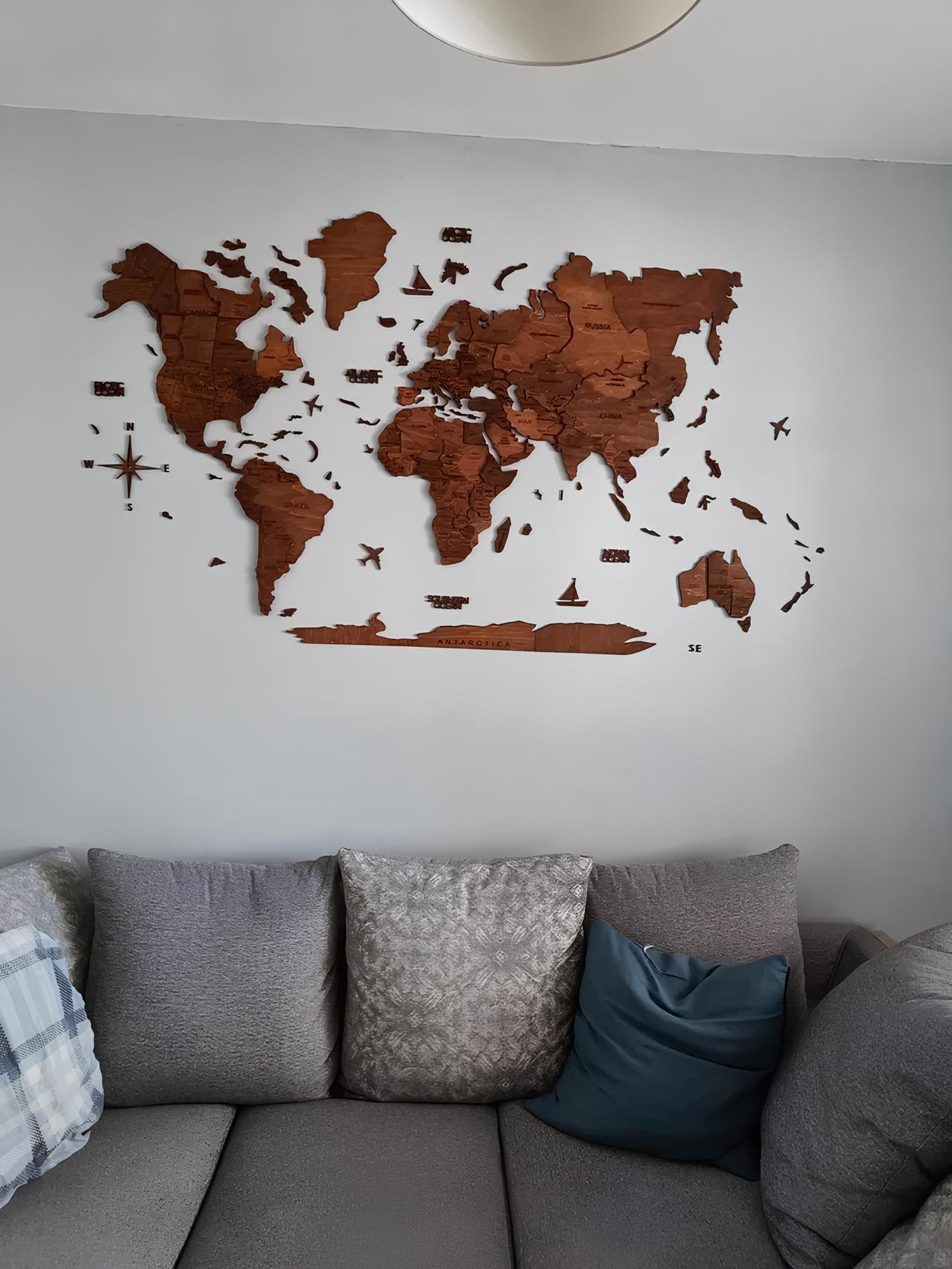 Wooden World Map Wall Decor, World Map, Wood Map, Wall Art Decor ...
