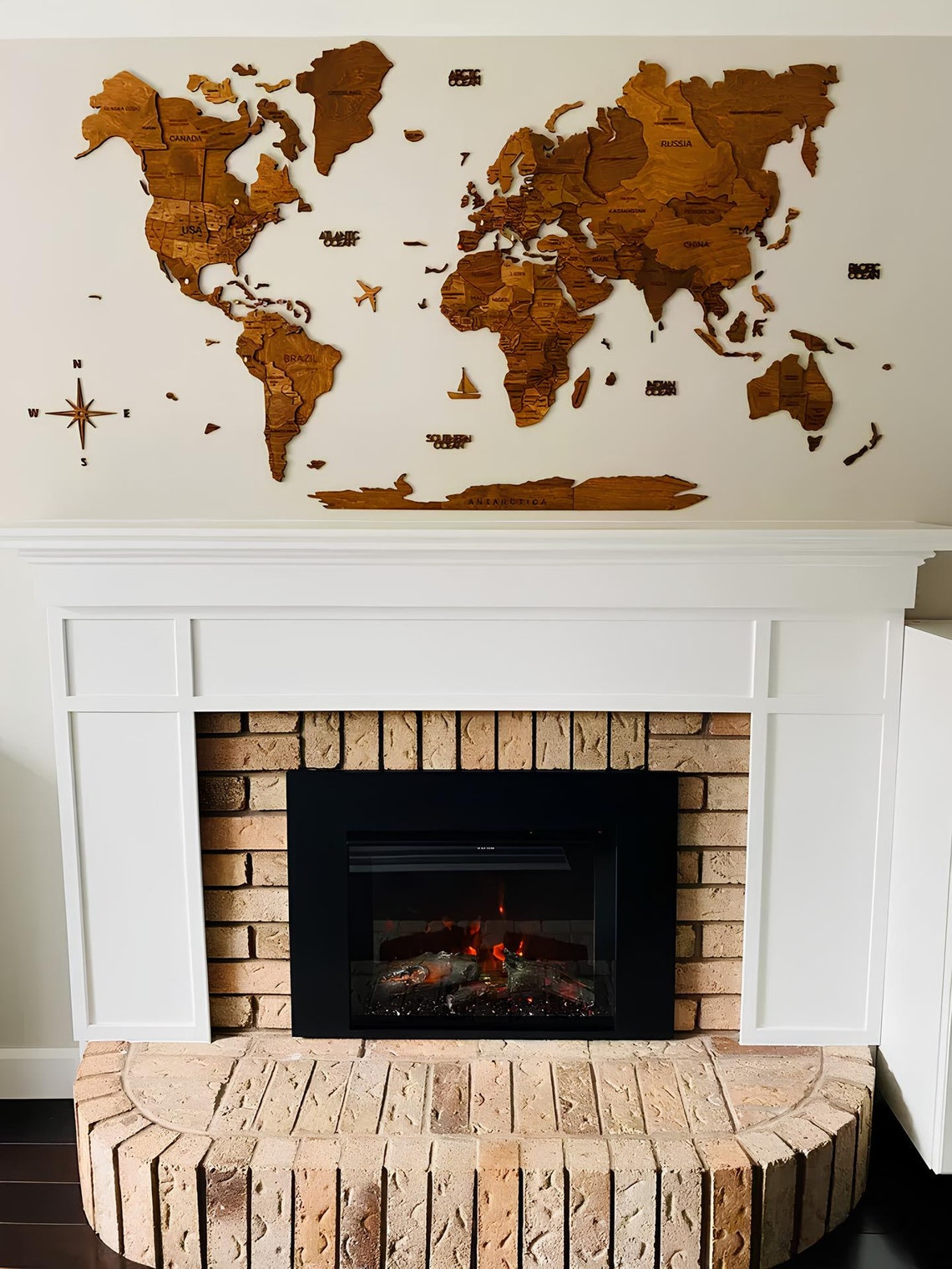 Wooden World Map Wall Decor, World Map, Wood Map, Wall Art Decor ...