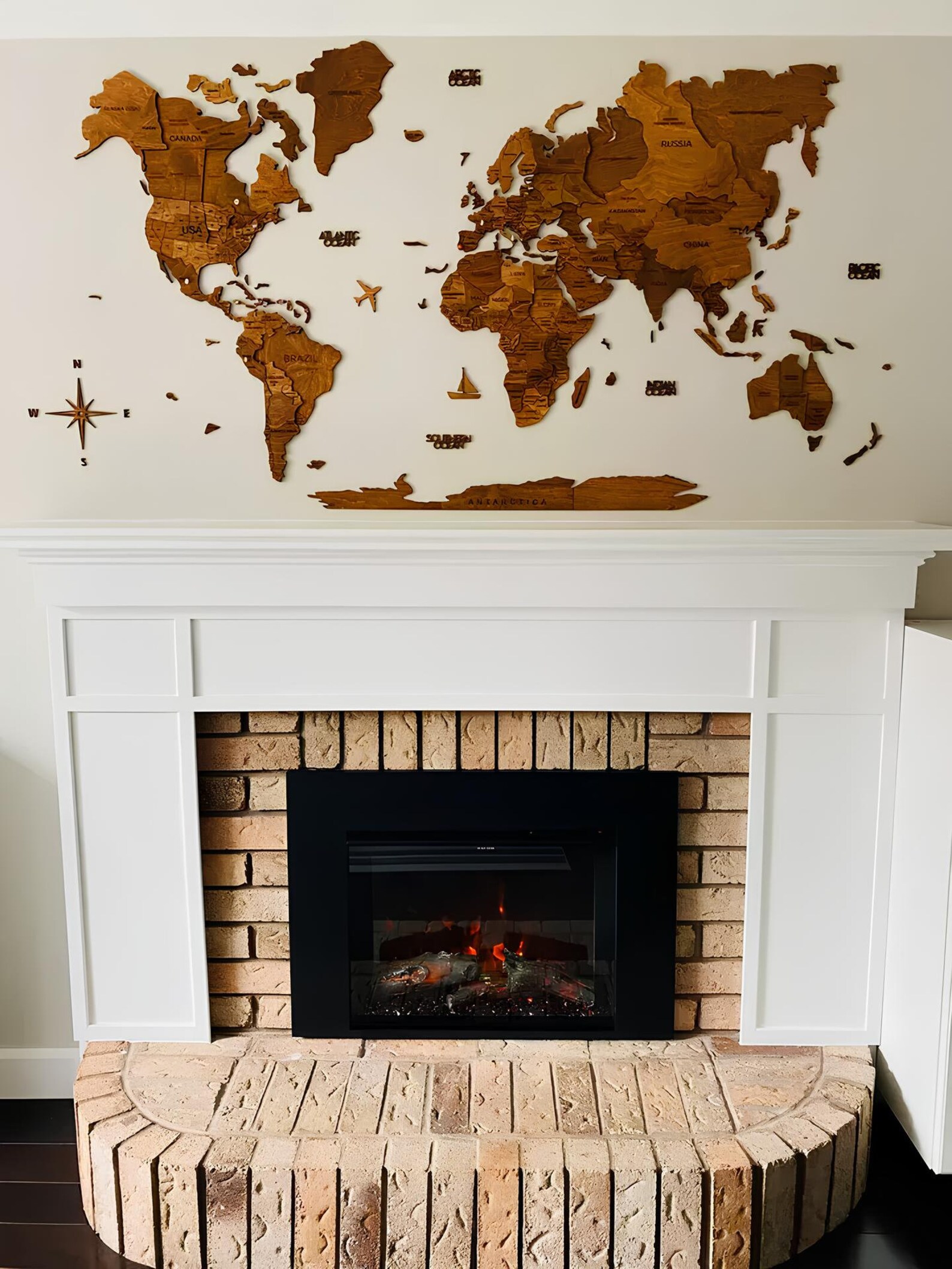 Wooden World Map Wall Decor, World Map, Wood Map, Wall Art Decor ...