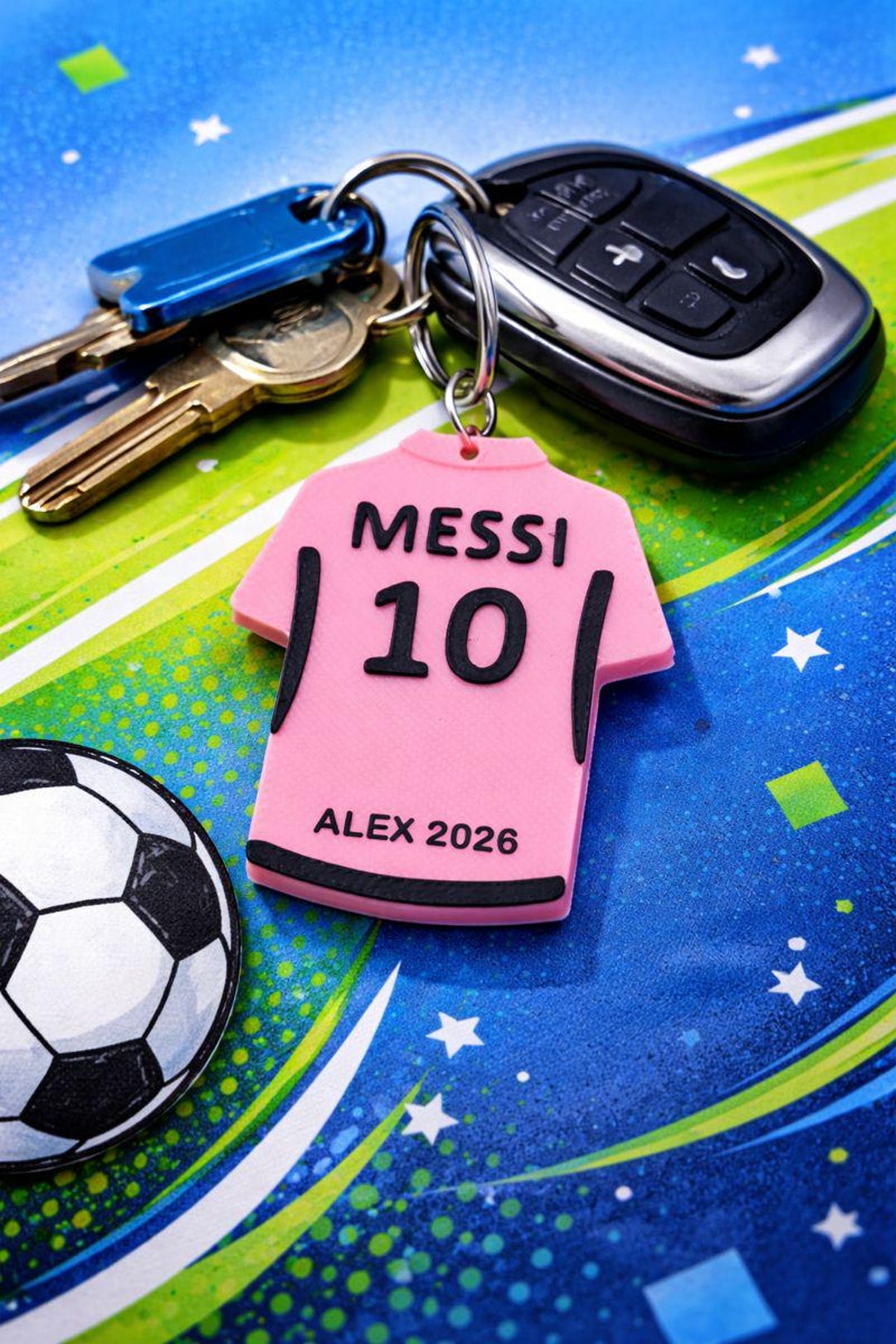 Personalized Messi Keychain. Soccer Fan Keychain. Keychain for Cars ...