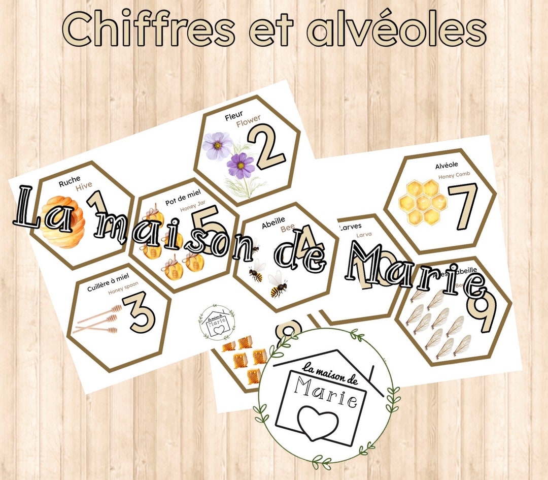 Numbers Alveoli Bee Honey Preschool Montessori Learning - Etsy