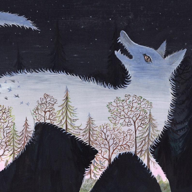 The Evening Wolf - Print - Etsy