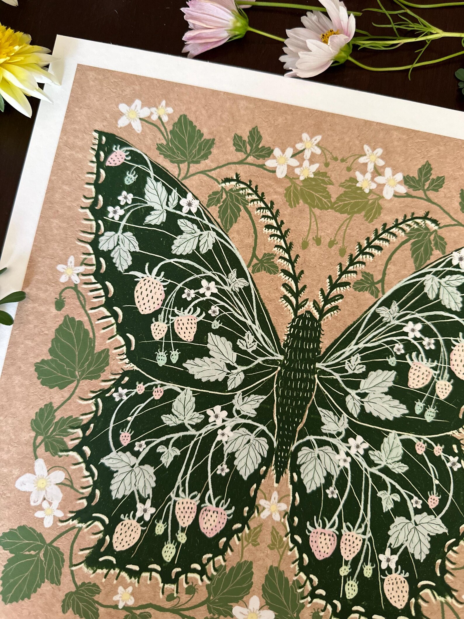 Strawberry Moth - Moth Art - Print - Etsy