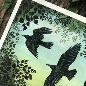Three Crows Print - Etsy