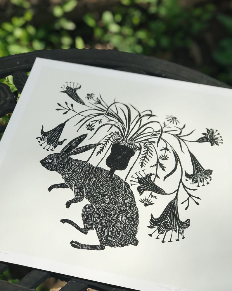 The Spring Hare Print | Etsy